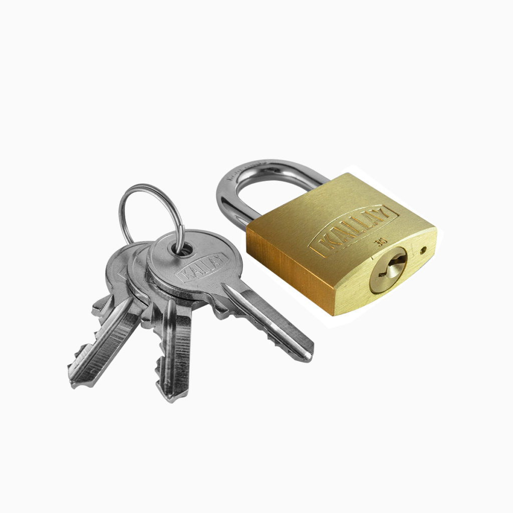 Candado Doble Traba Llave fresada KALLAY 30 mm bronce Blister | MANSOR