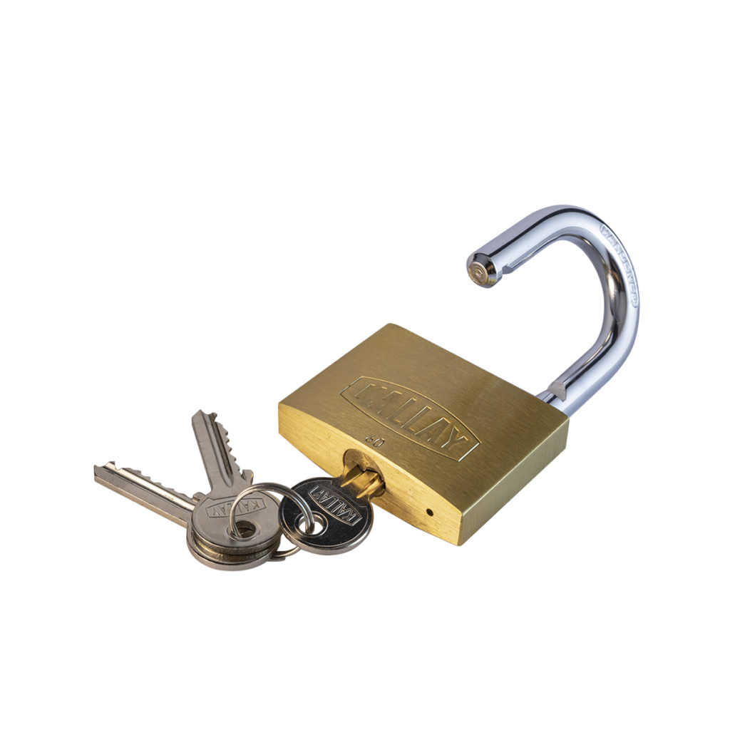 Candado Doble Traba Llave fresada KALLAY 60 mm bronce Blister | MANSOR